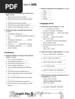 English Plus 2 Unit 1 Standard Test A | PDF