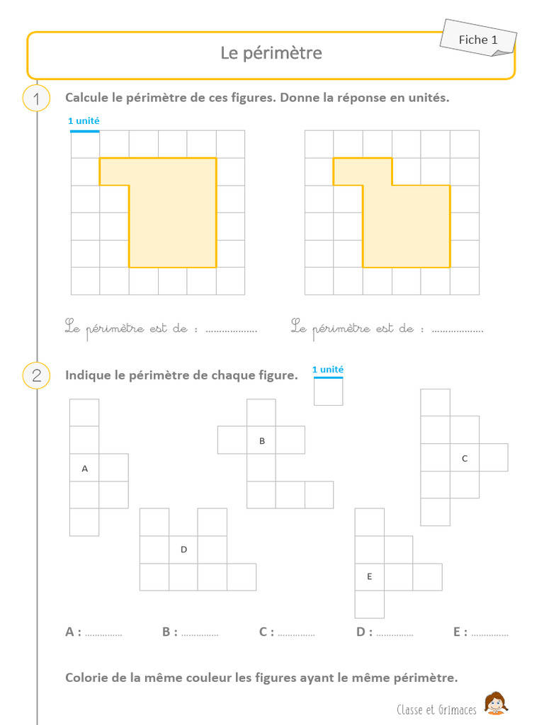 Exercices de Périmètre CE2 | PDF