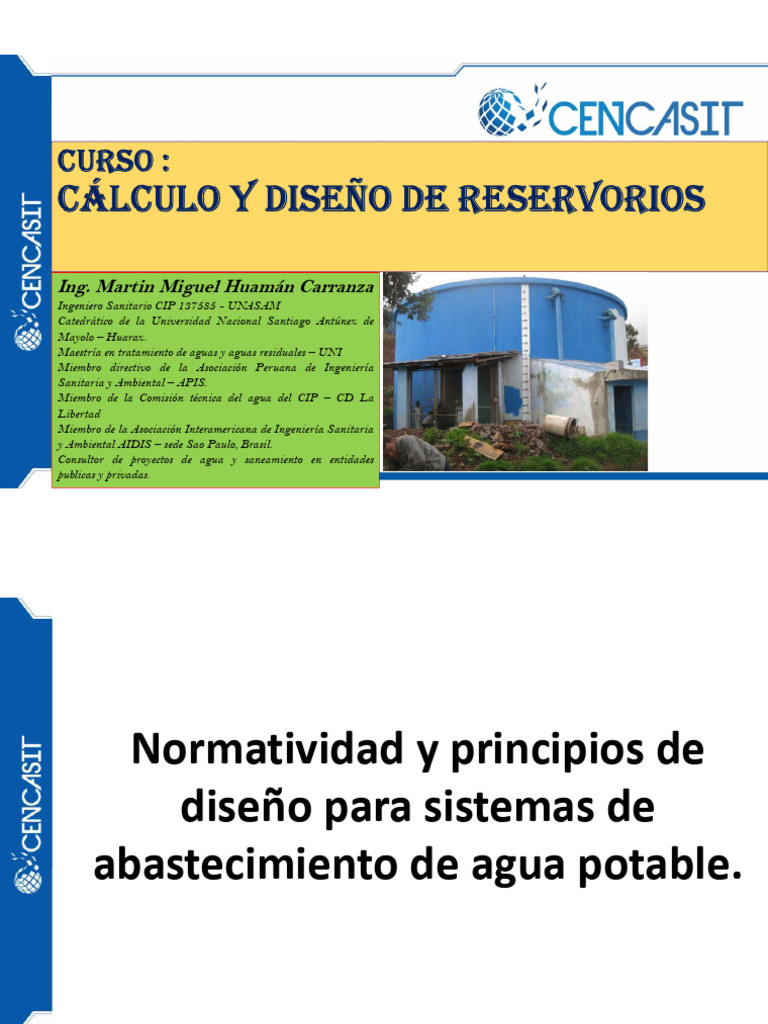 Diseño de Reservorios de Agua | PDF | Colector de aguas pluviales | Agua