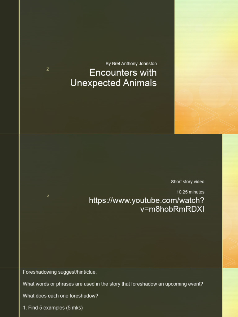 Analysis of Unexpected Animal Encounters | PDF | Games & Activities ...