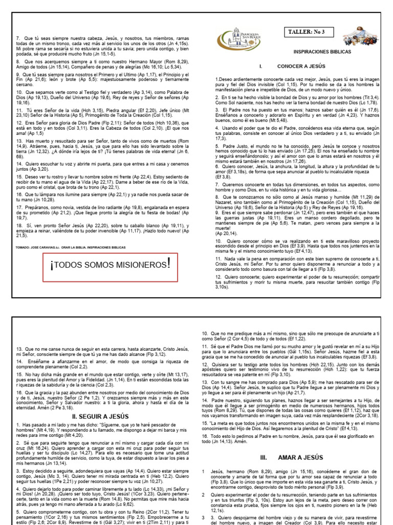 Mision Biblica Textos 13 Sep | PDF | Jesús | Creencia y doctrina cristiana