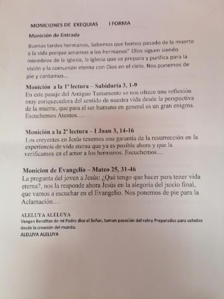 Moniciones Exequias | PDF