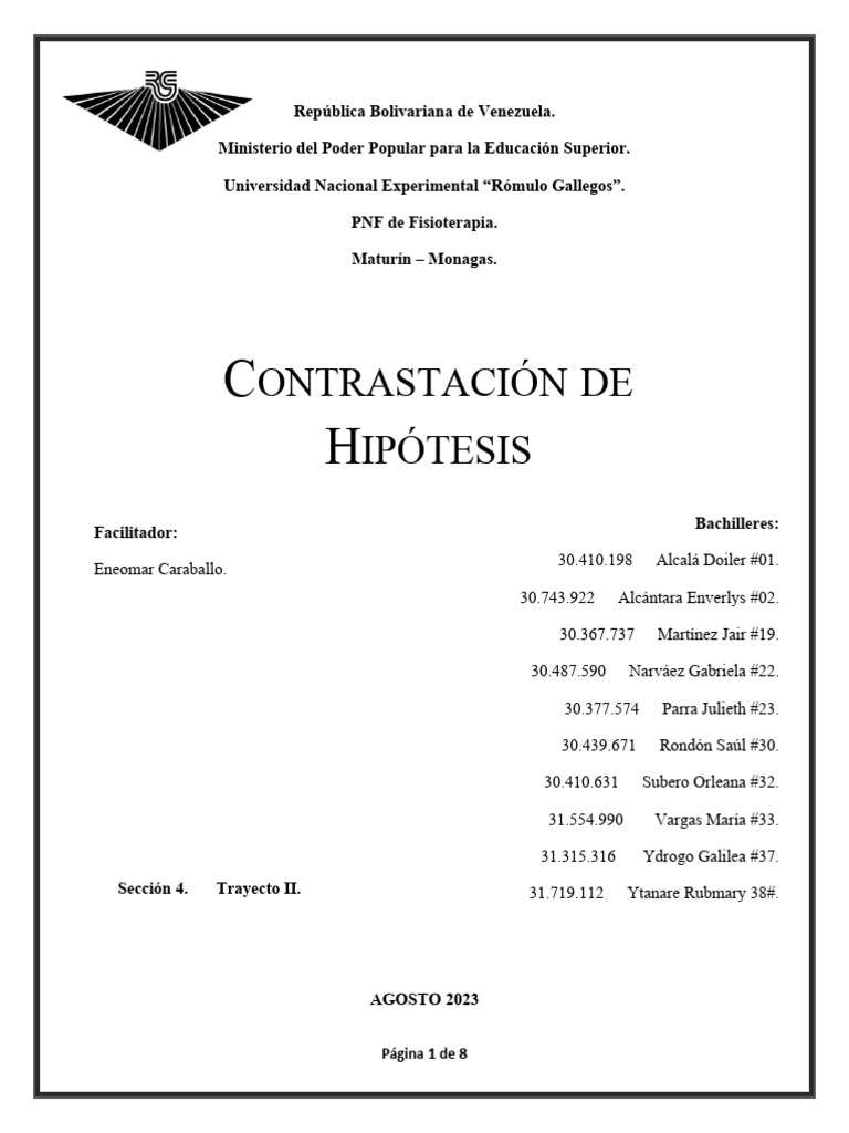 Contrastación de Hipótesis | PDF
