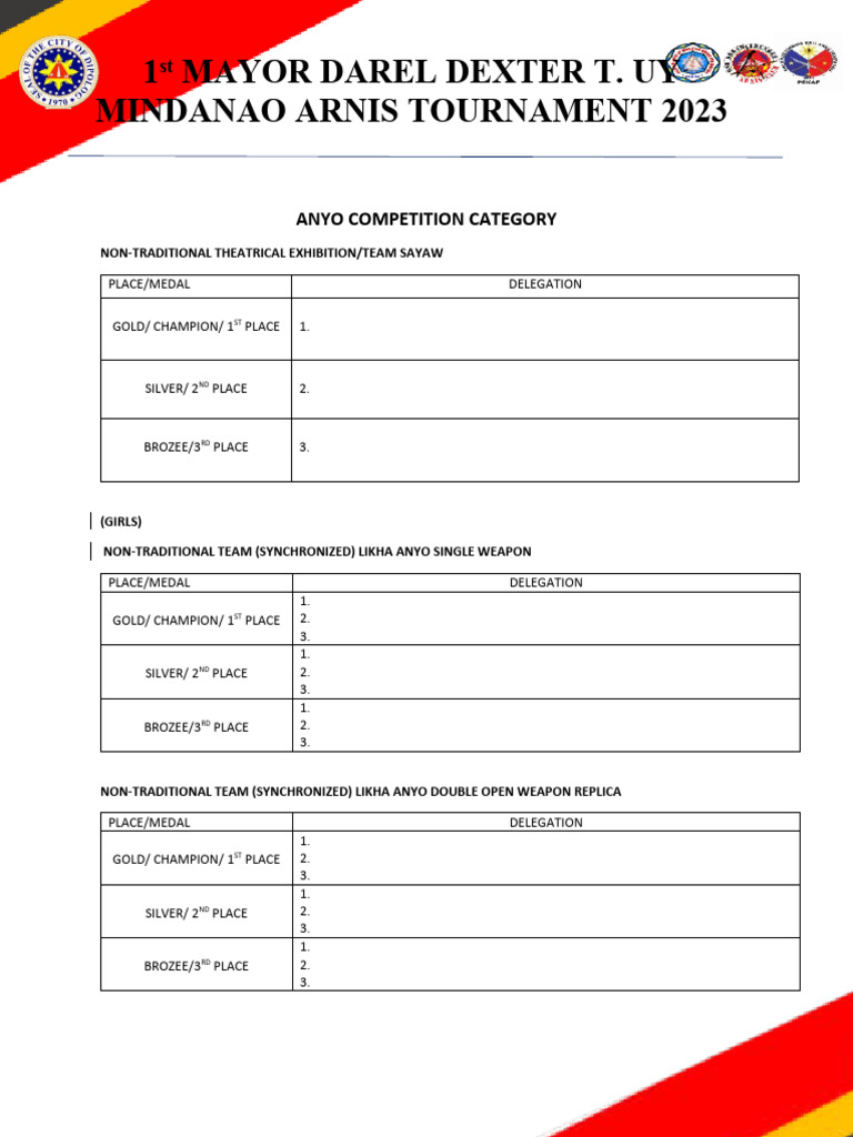 Winners List Template | PDF