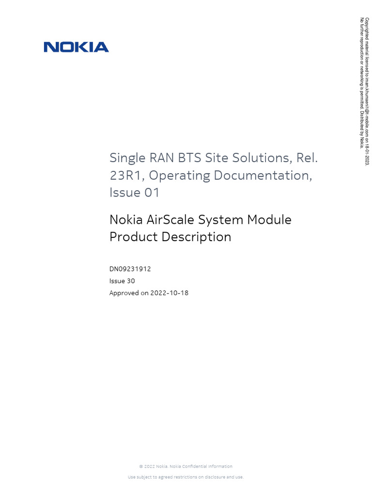 Nokia AirScale System Module Product Description | PDF | Electronics ...
