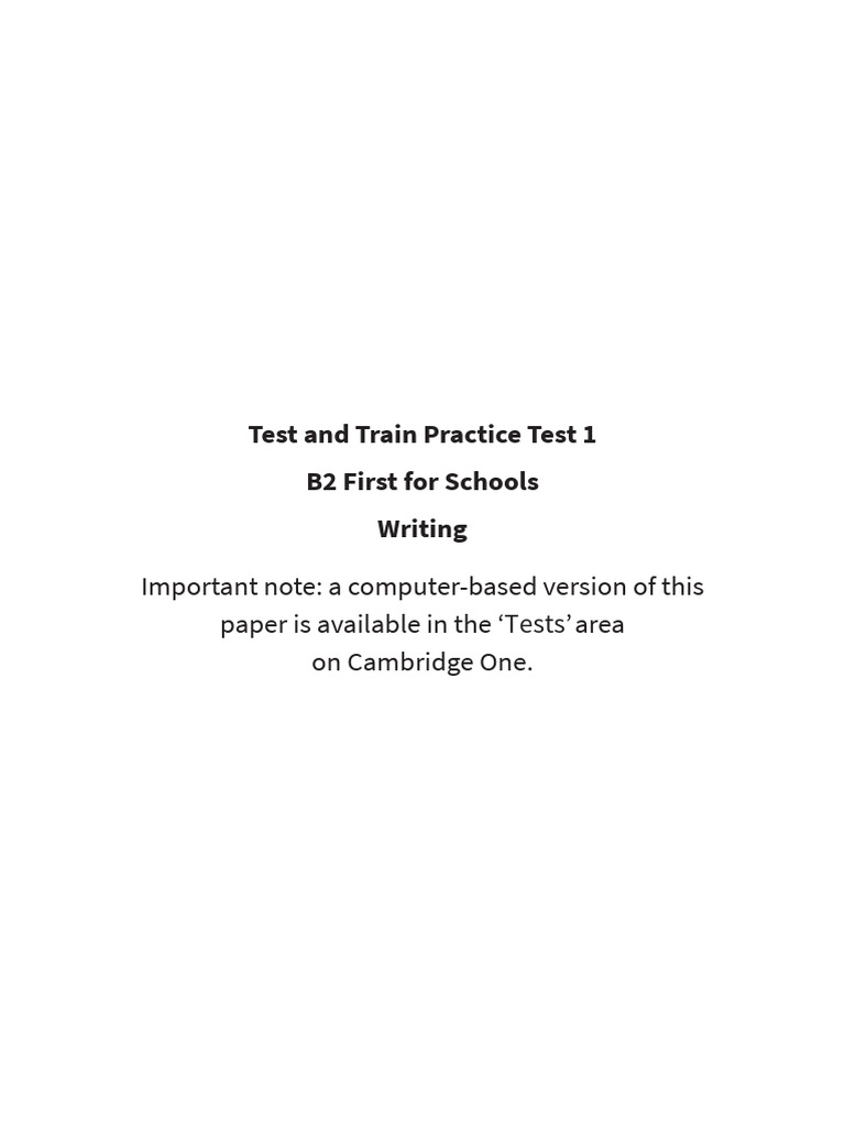 B2 Writing Test and Train Practice | PDF | Adolescence | Word