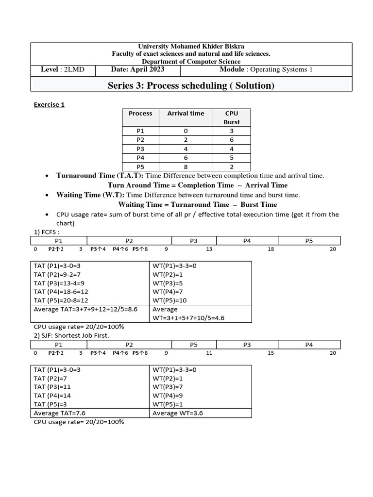 Series3 OS 2023 Solution Complete | PDF | Scheduling (Computing) | System Software