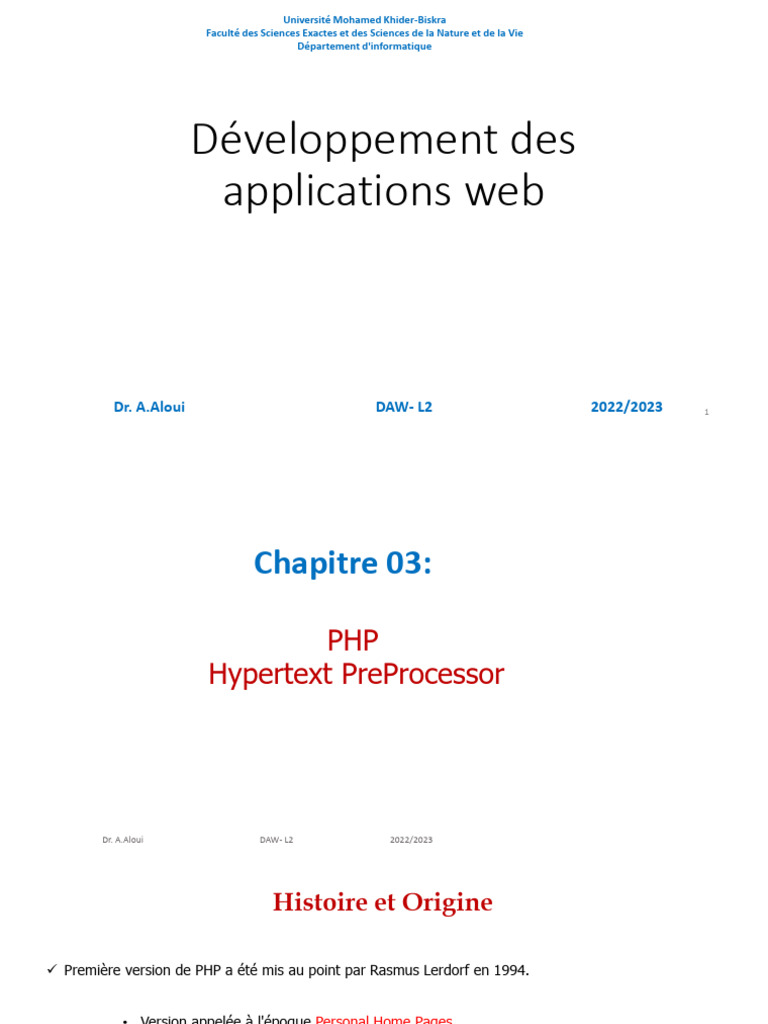 Cours PHP | PDF | PHP | Structure de contrôle