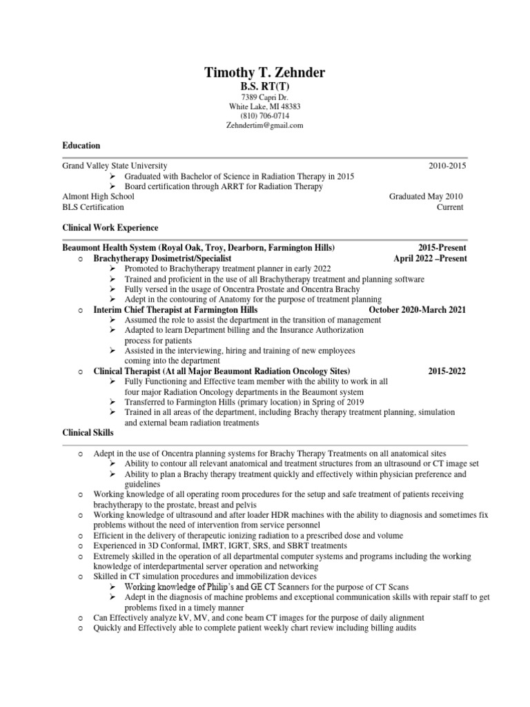 Timothy Zehnder Resume 2-2023 | PDF | Business | Self-Improvement