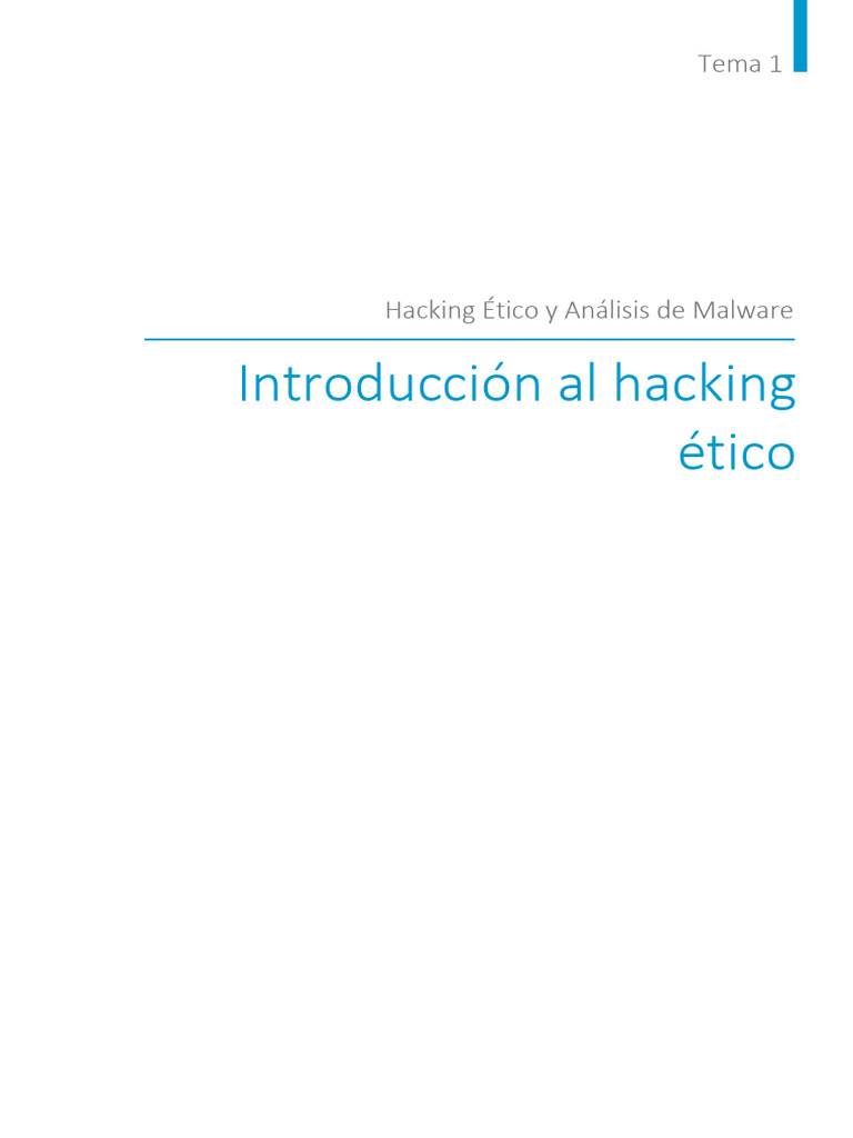 Tema1. Introducción Al Hacking Ético | PDF | Vulnerabilidad (informática) | Hacker de seguridad