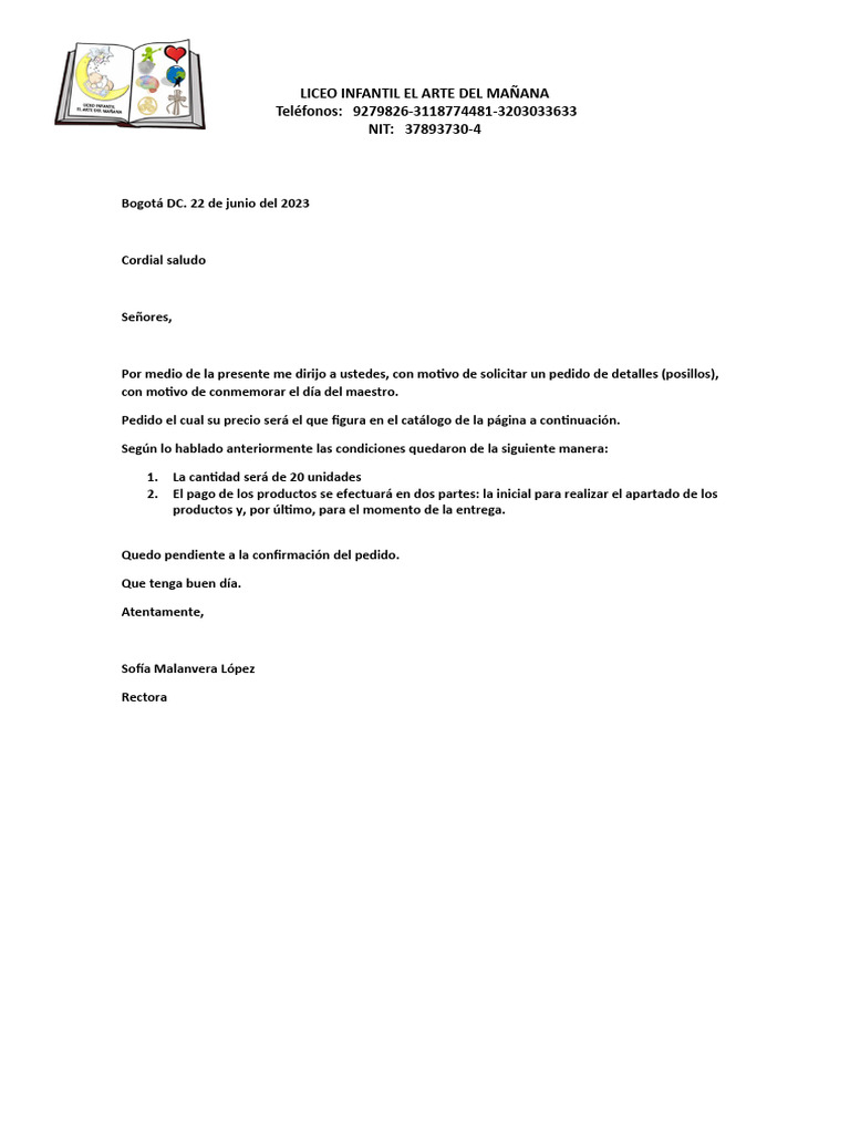 Formato Carta LIAM | PDF