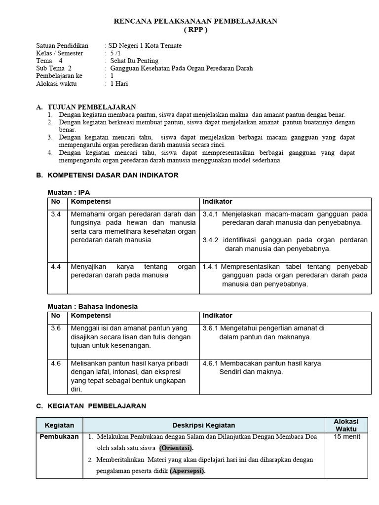 5.4.2.1 - RPP Revisi Terbaru - Katulis - Com - Fix | PDF