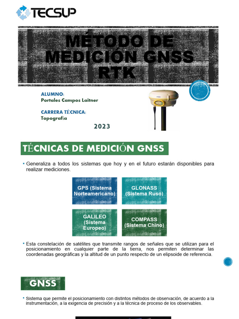 Método de Medición GNSS RTK | PDF | Sistema de Posicionamiento Global | Datos geográficos e ...
