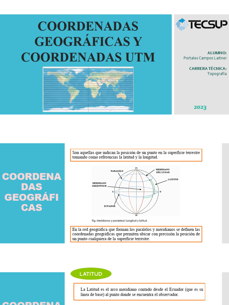 COORDENADAS UTM Y COORDENADAS GEOGRÁFICAS | PDF | Sistema coordinado ...