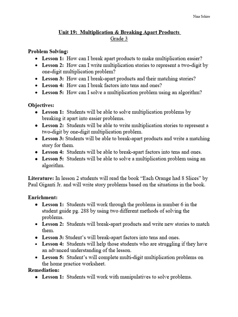 Multiplication Strategies for Grade 3 | PDF | Multiplication | Worksheet