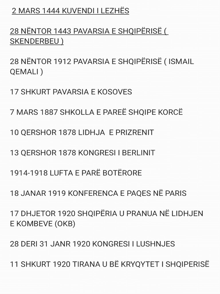 Data te Rendesishme | PDF