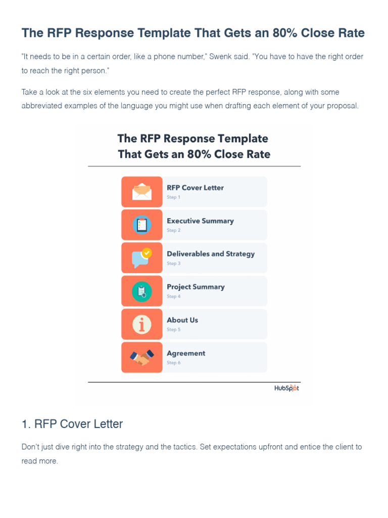 The RFP Response Formula That Gets An 80% Close Rate | PDF | Request ...