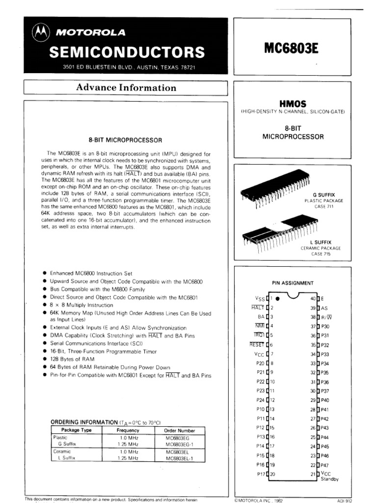 MC6803E DataSheet Original | PDF