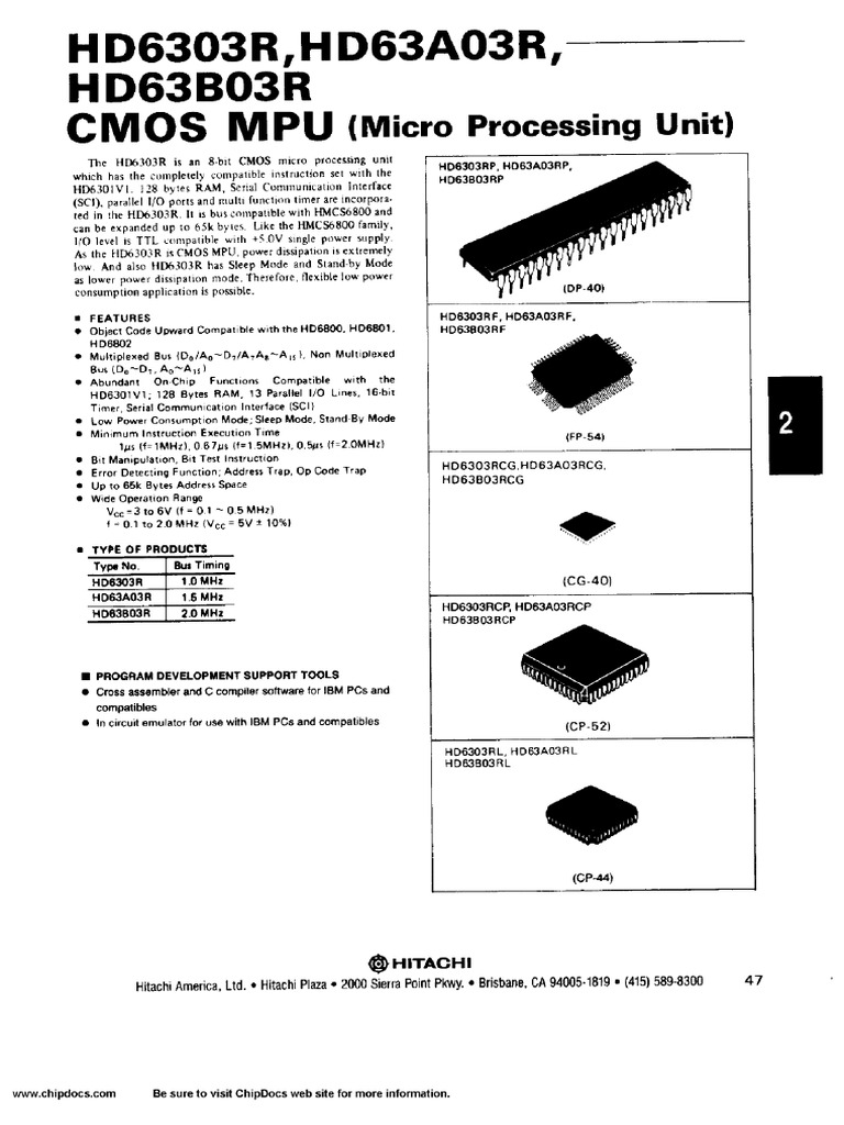 Hd6303r PDF, Hd6303r Description, Hd6303r Datasheet, Hd6303r View ...