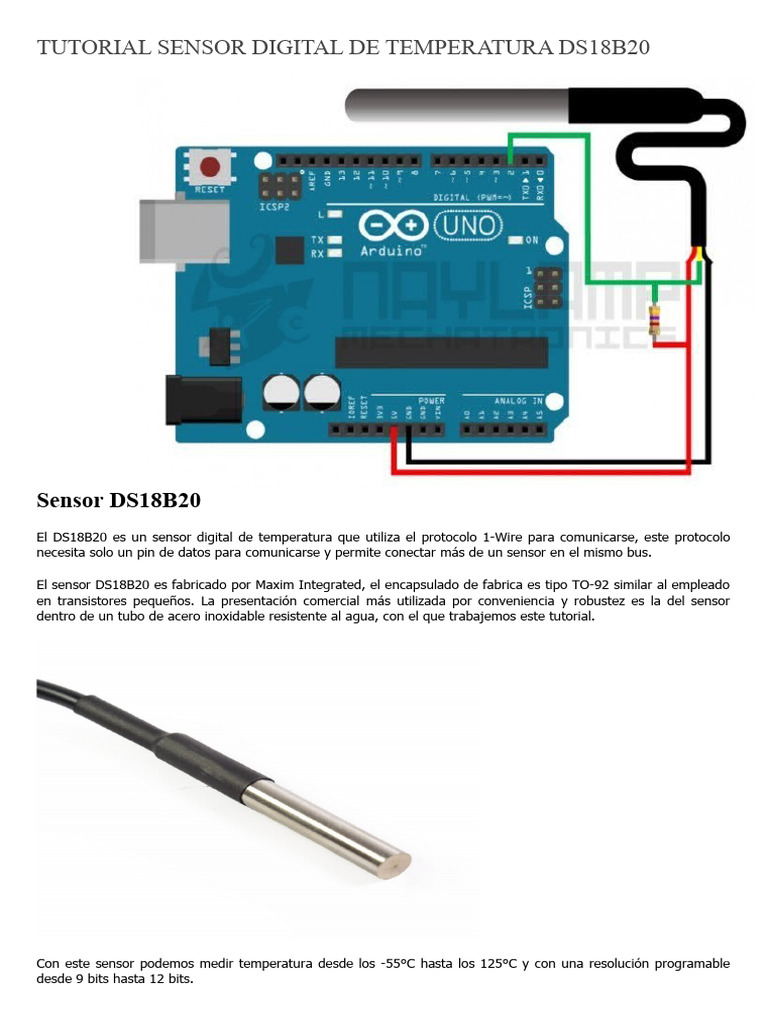Tutorial Sensor Digital de TEMPERATURA DS18B20 | PDF | Sensor | Arduino
