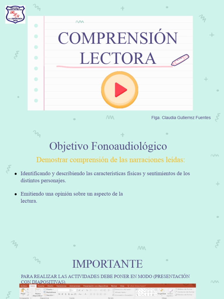 Actividad Comprensión Lectora Pdf