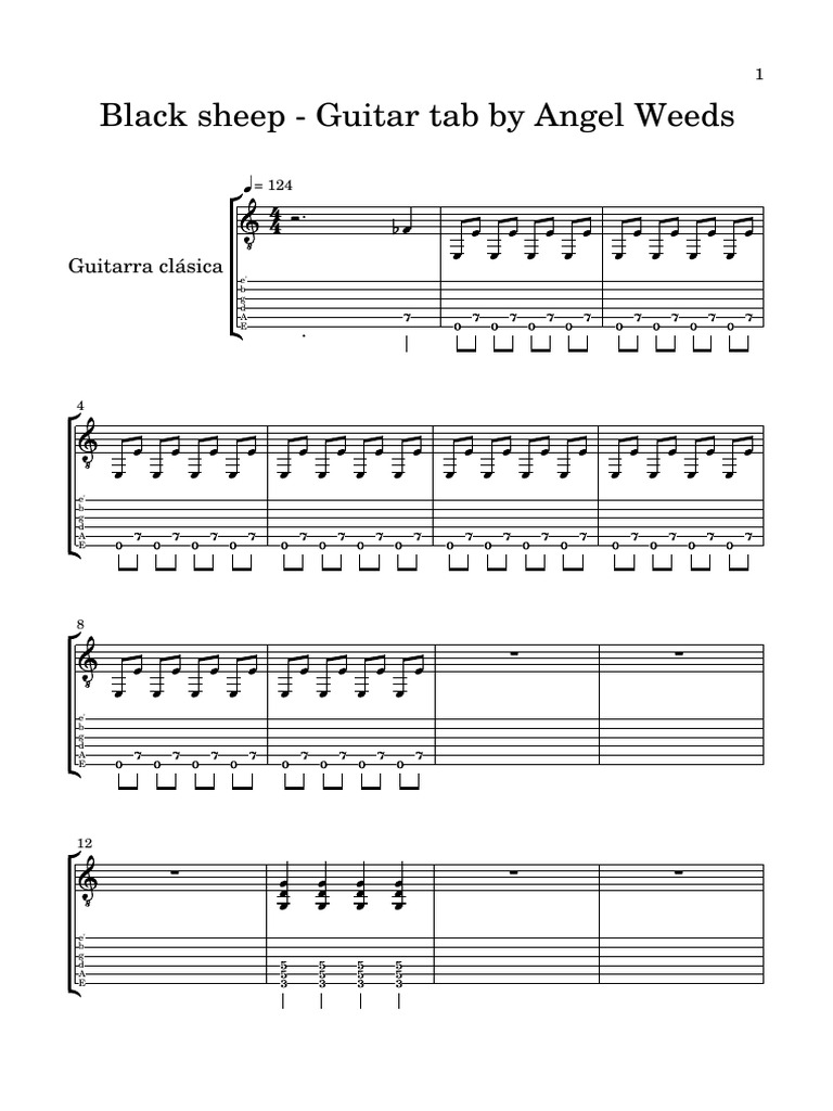 Black Sheep - Guitar Tab by Angel Weeds | PDF