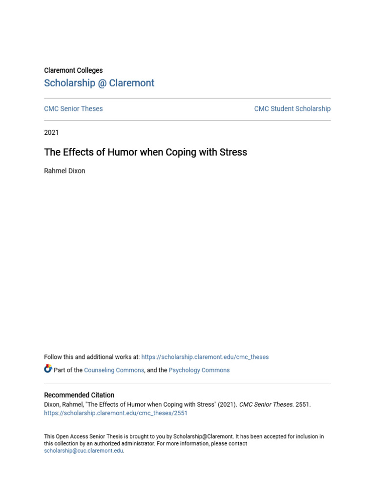 The Effects of Humor When Coping With Stress | PDF