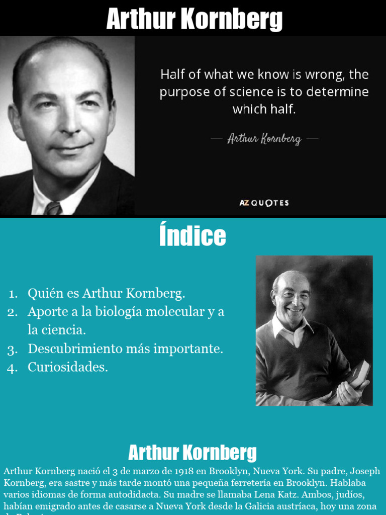 Aportes de Arthur Kornberg a la Biología | PDF