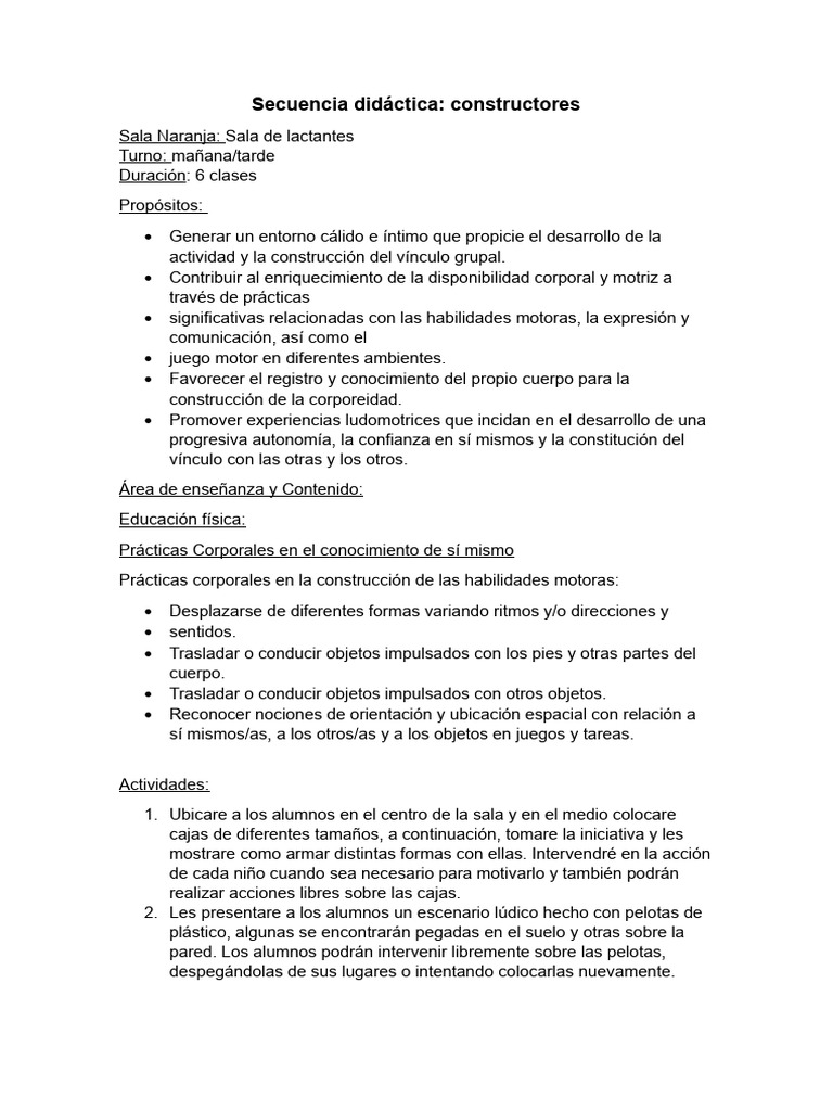 Plan de clase constructores | PDF
