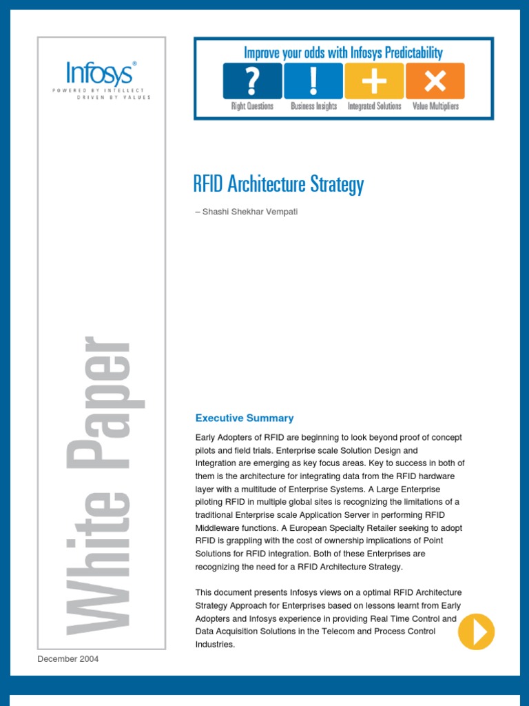 Infosys White Paper On RFID Architecture Strategy | PDF | Radio ...