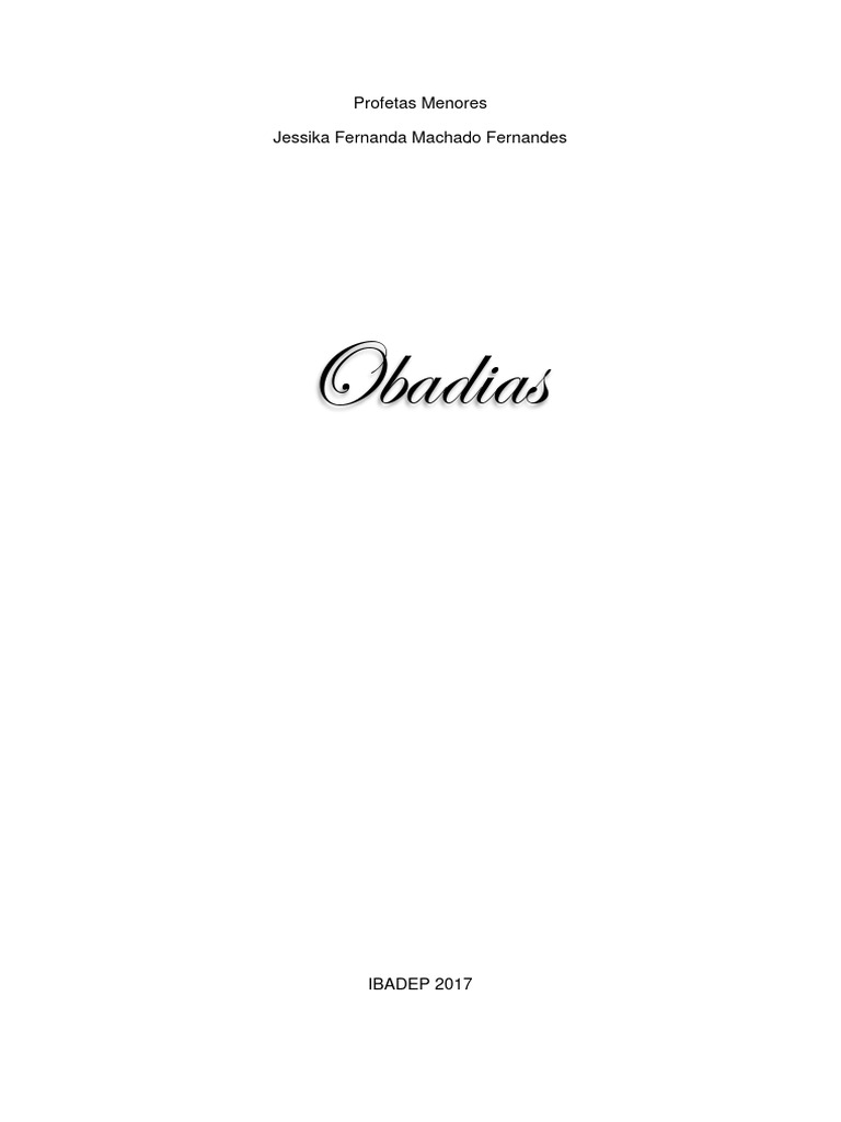 Estudo - Livro de Obadias | PDF | Jacó | Bíblia