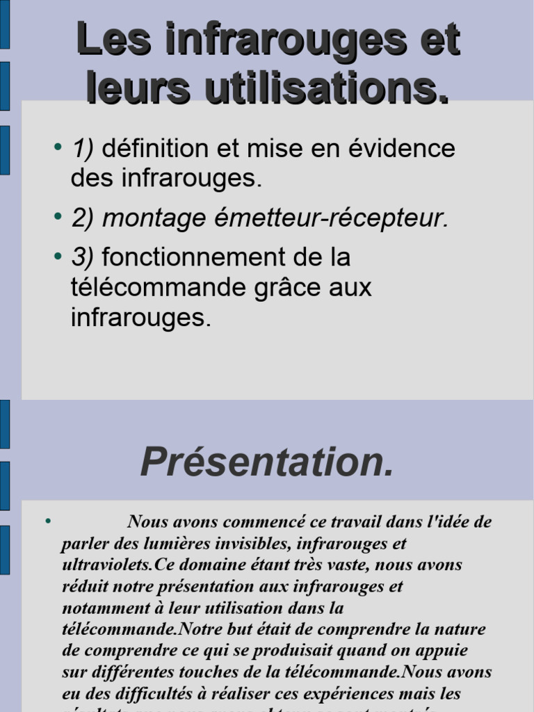 Fonctionnement des émetteurs infrarouges | PDF | Infrarouge | Lumière