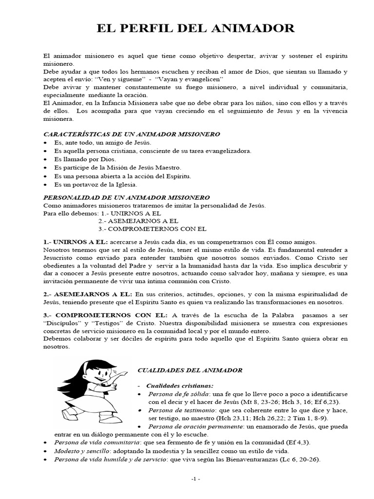 Perfil del Animador Misionero 2025 | PDF | Misionero | Jesús
