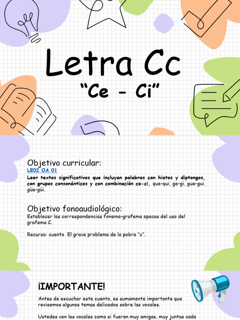 FONEMA C (Ce - Ci) | PDF | Vocal | Fonética