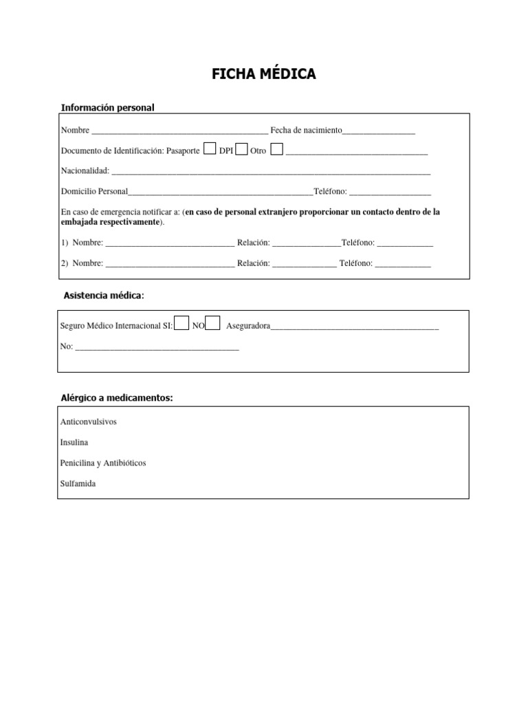 Ficha Medica | PDF | Medicamentos con receta | Ciencias de la Salud
