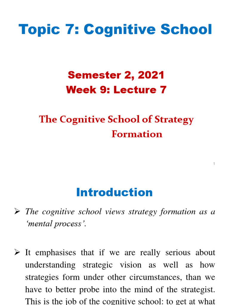 POS Lecture Topic 7 - Cognitive School | PDF