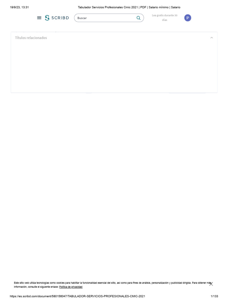 Tabulador Servicios Profesionales Cmic 2021 - PDF - Salario Mínimo - Salario | PDF