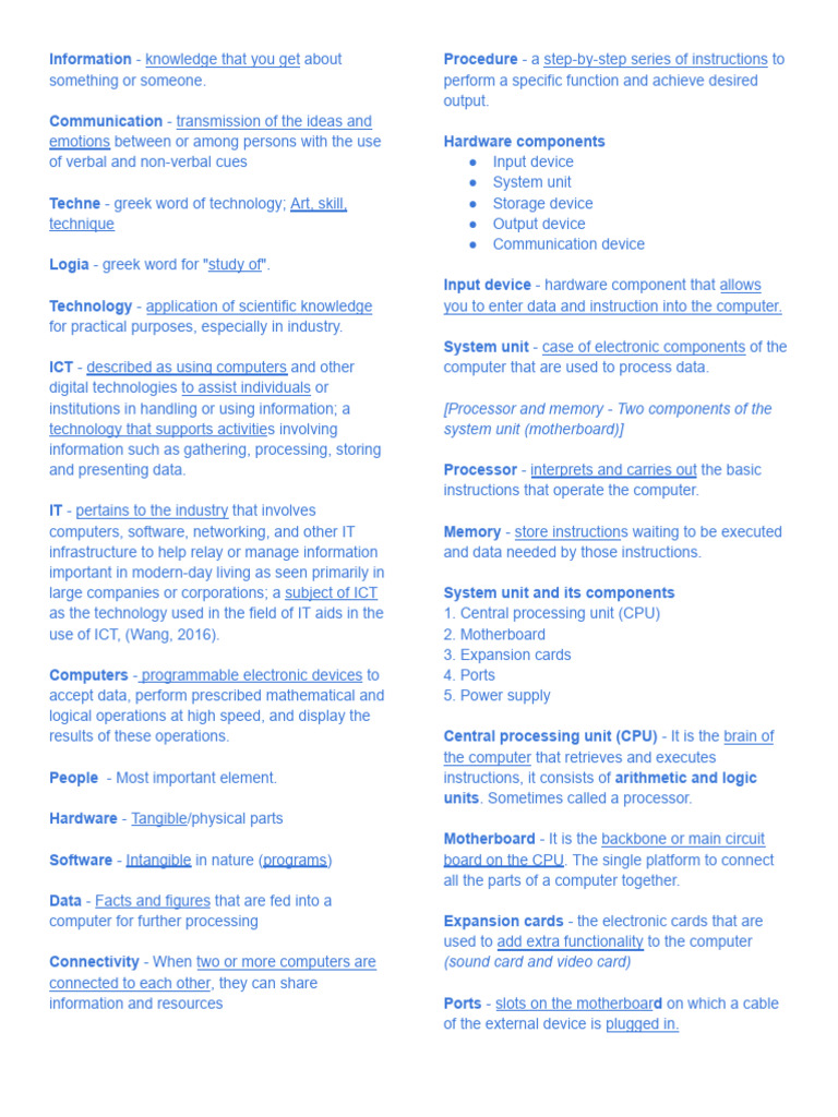 Living in The IT Era (Notes) | PDF | Business | Technology & Engineering
