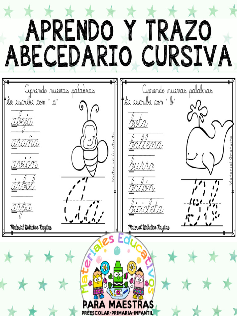 Aprendo y Trazo El Abecedario en Cursiva Por Materiales Educativos ...