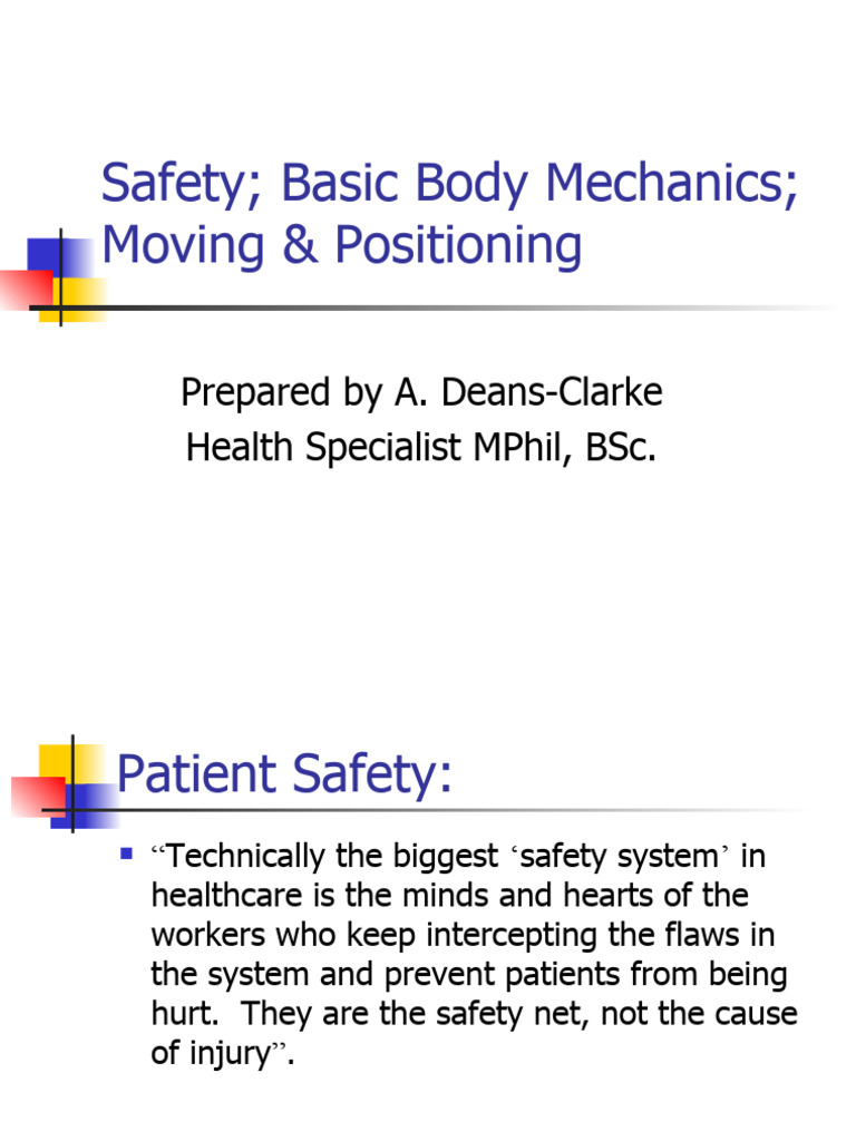 Safety Basic Body Mechanics | PDF | Anatomical Terms Of Motion | Foot
