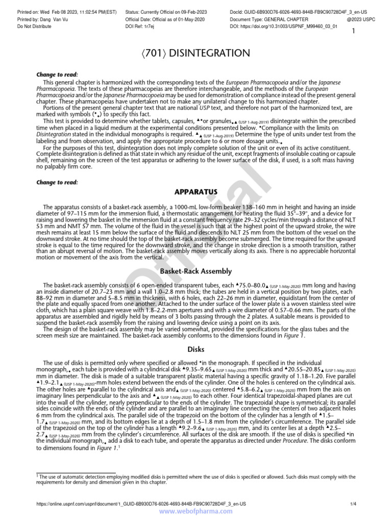 〈701〉 Disintegration | PDF