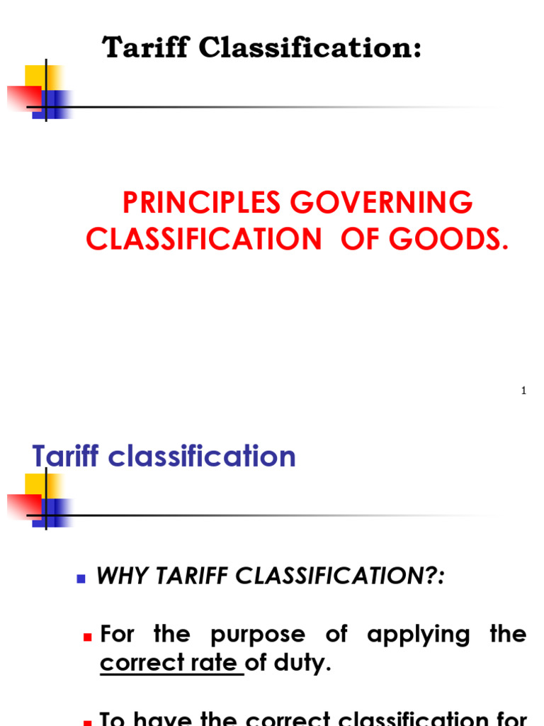 PGDT - 2 - Principles Governing Classification of Goods | PDF