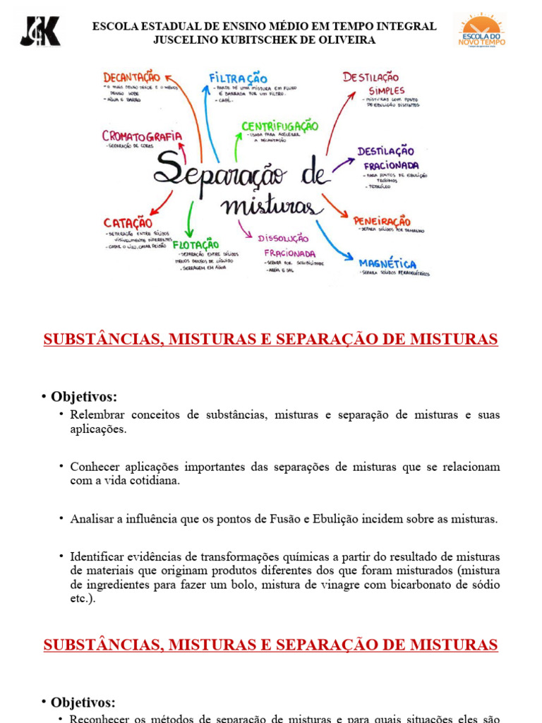 2 - Separação de Misturas | PDF | Mistura | Substancias químicas
