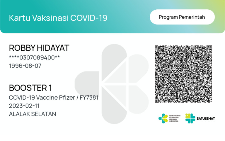 Contoh SERTIFIKAT-VAKSIN-DOSIS 3-ROBBY-679 | PDF