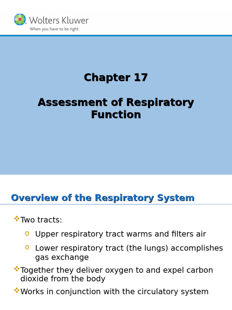 Chapter 17 - Assessment of Respiratory Function | PDF