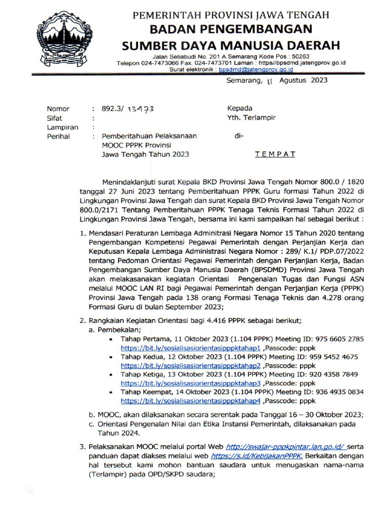 Pelaksanaan MOOC PPPK 2023 - 230906 - 080157 | PDF