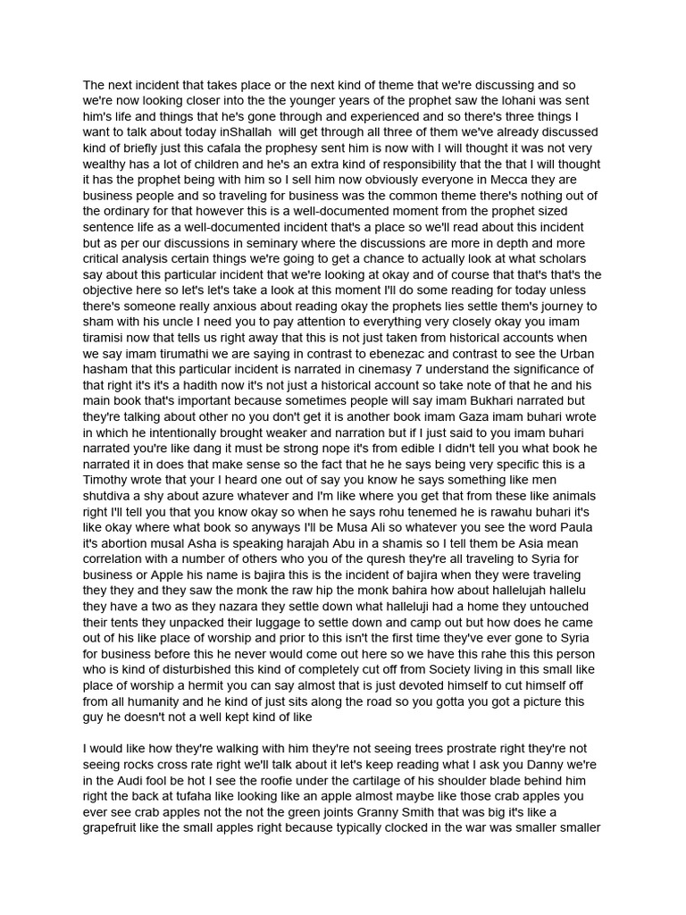 Seerah Class Notes | PDF | Hadith | Quran