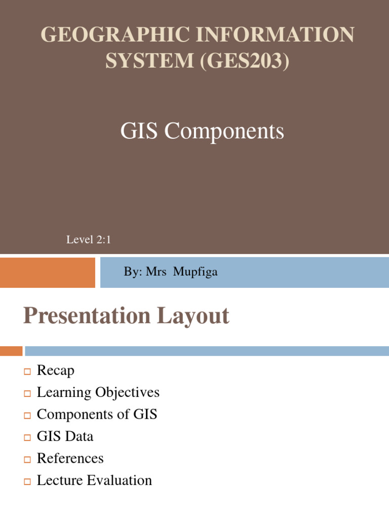 Lecture 2 Gis Components Geographic Data Pdf