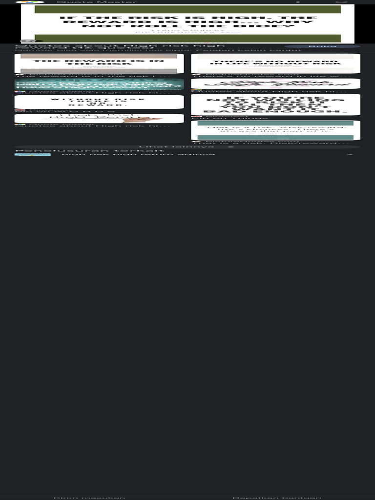 High Risk, High Reward Quotes | PDF