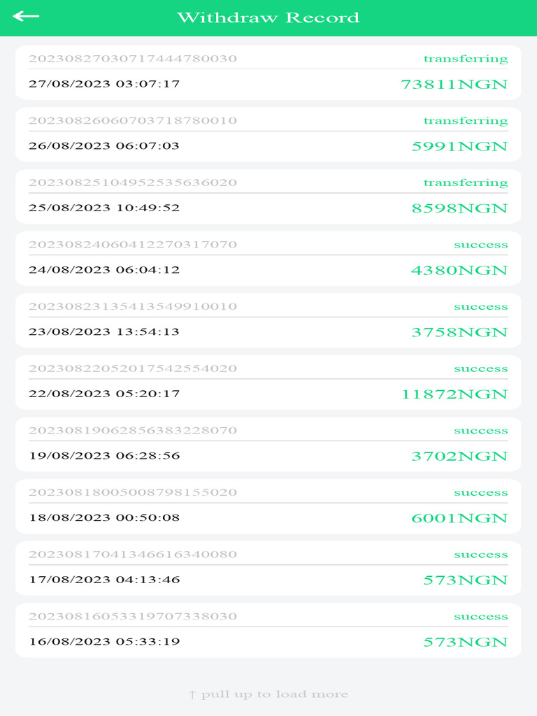 Thomdock Withdraw Record | PDF